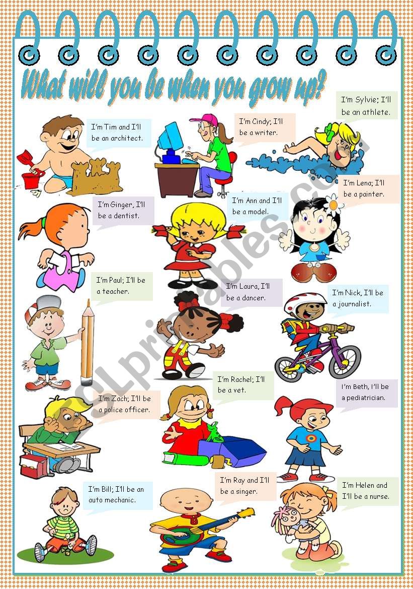 What will you be when you grow up? – jobs, present simple and future ...